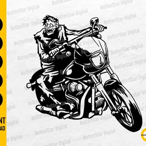 Zombie Biker SVG | Monster on A Motorcycle SVG | Cricut Cutting Files ...