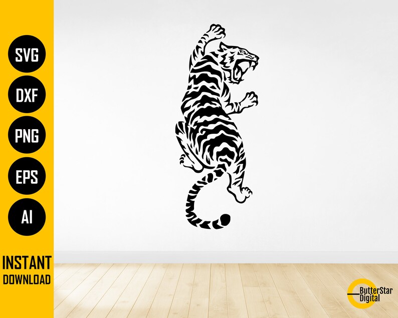 Full Body Tiger SVG Tigress SVG Animal Vinyl Decal Wall | Etsy