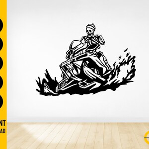 Skeleton Snowmobiling SVG | Snowmachine SVG | Motor Sled SVG | Cricut ...