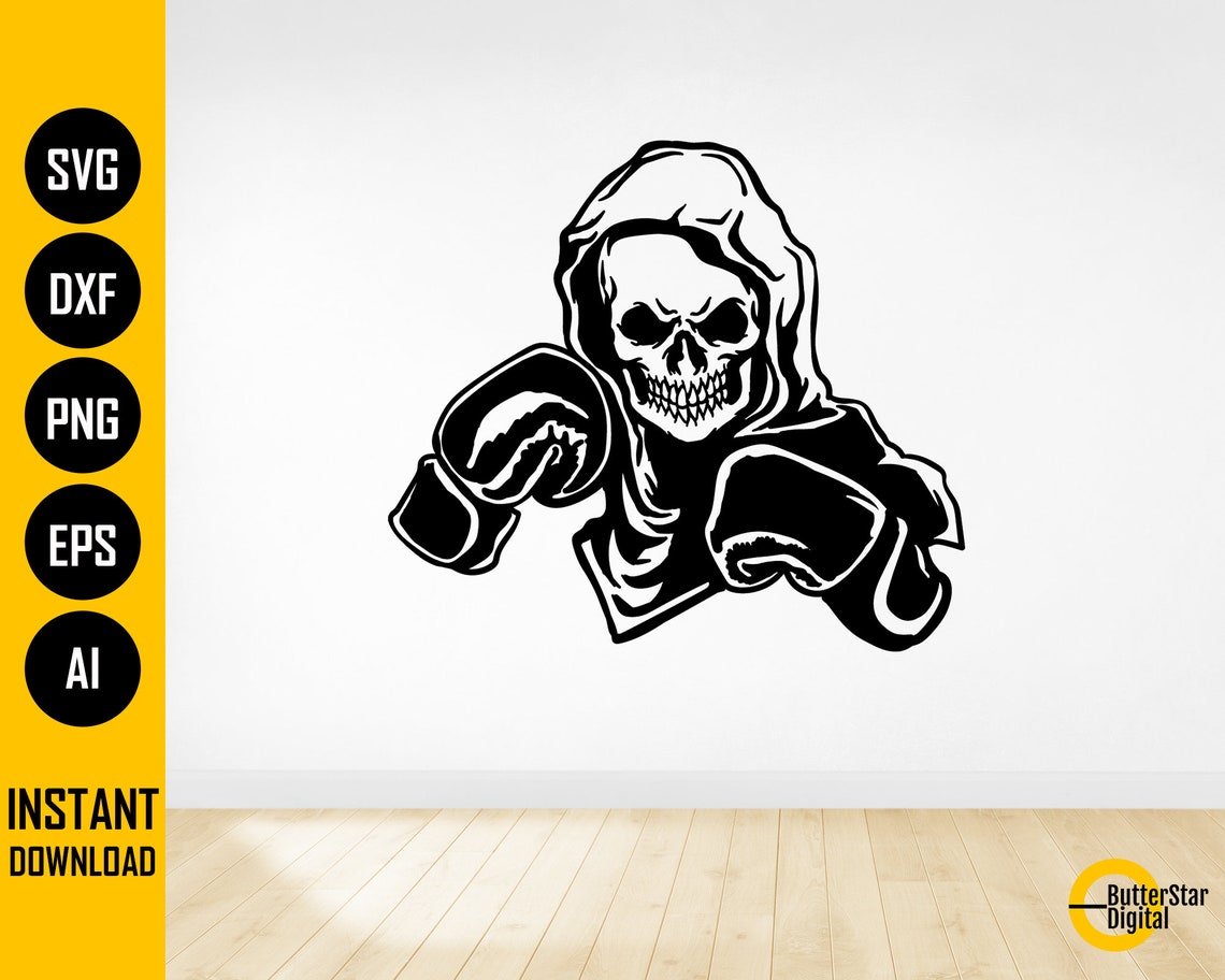 Boxing Skeleton SVG | Skull Boxer SVG | Sports Knockout Fighter Fight ...