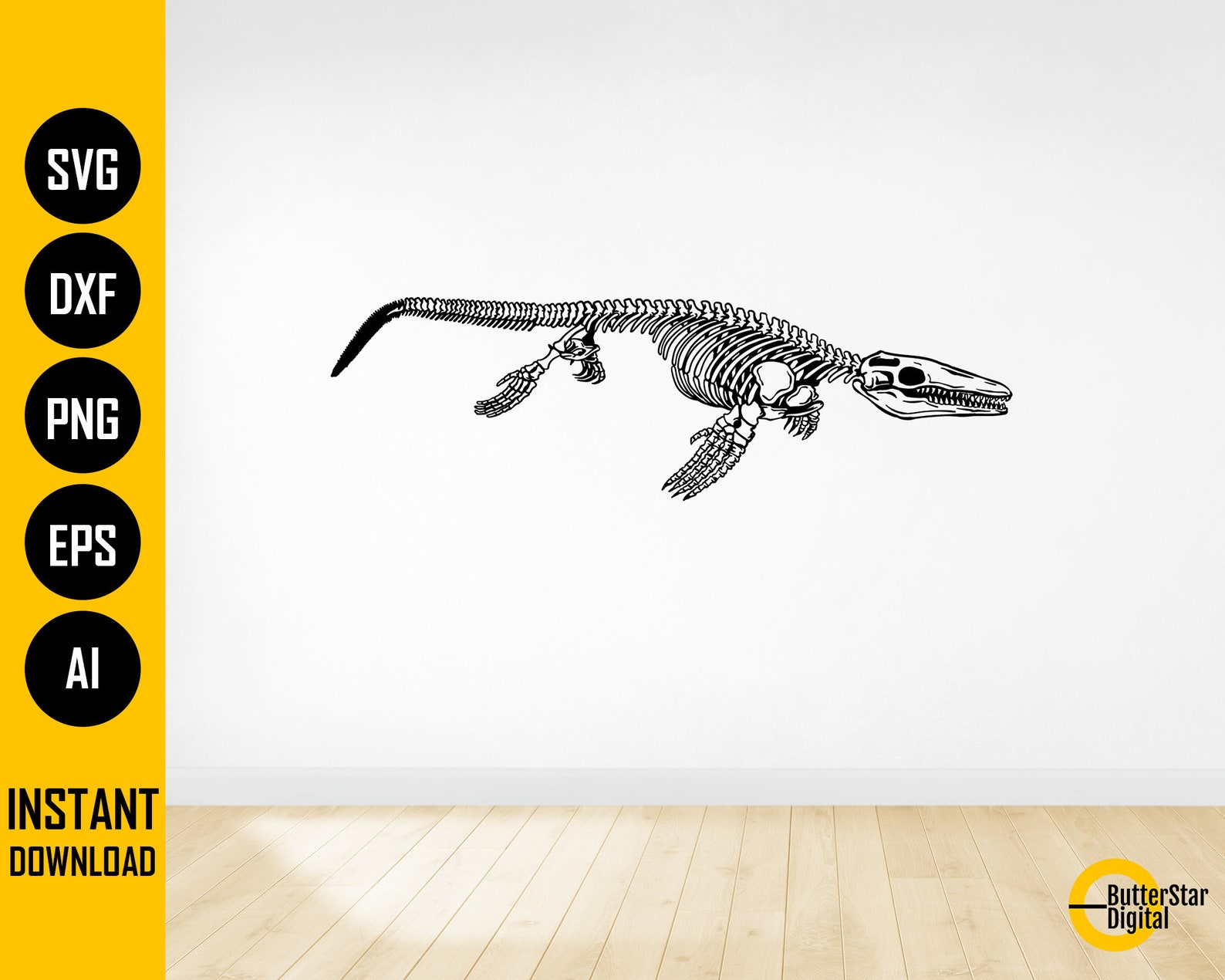 Mosasaurus Skeleton SVG Dinosaur Fossil SVG Underwater - Etsy