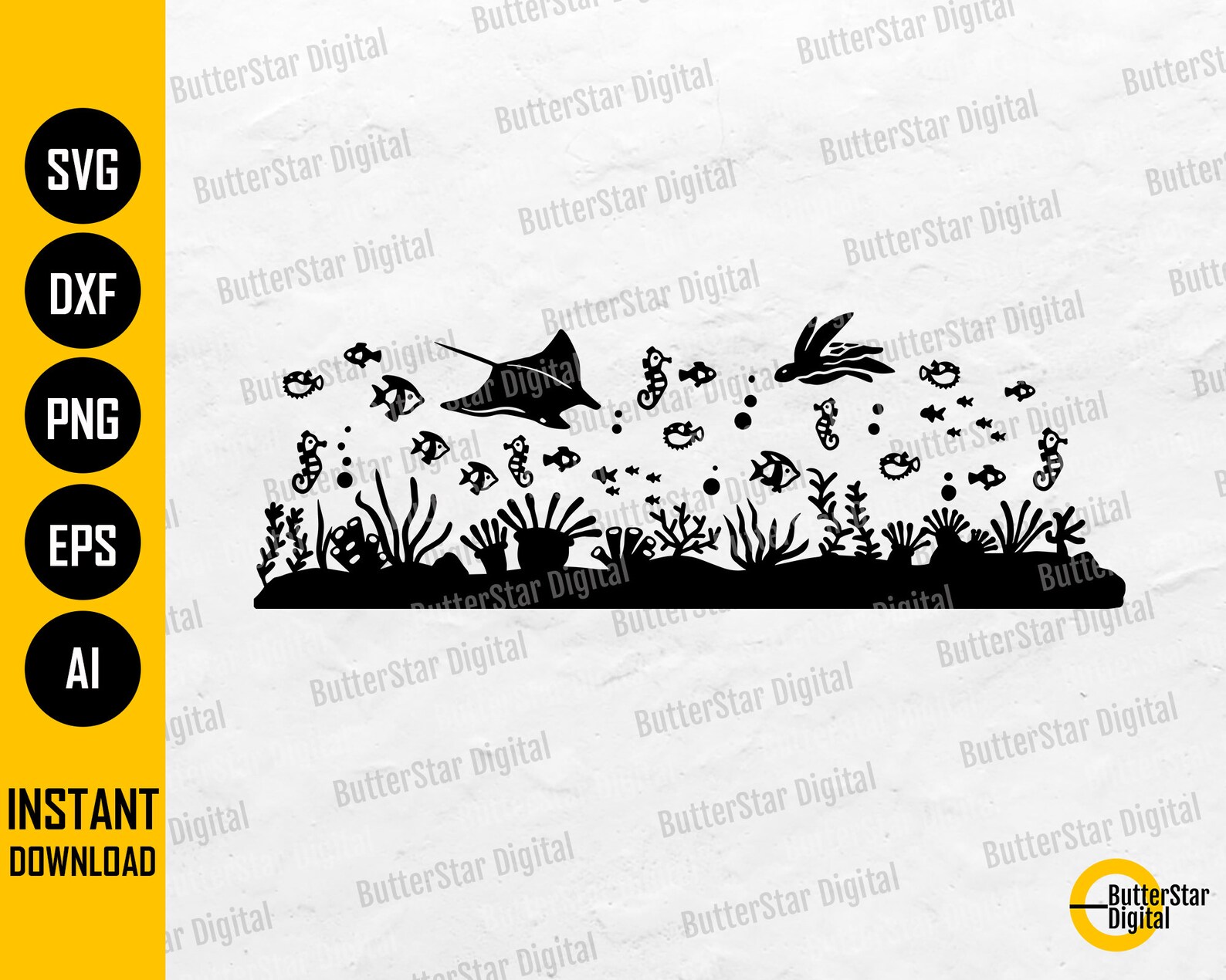 Underwater Scene SVG Ocean SVG Sea SVG Marine Life Svg - Etsy