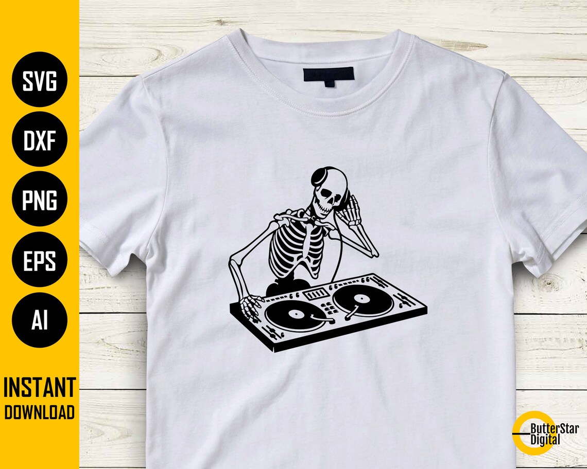 Skeleton DJ SVG Party SVG Rave Music Fest Headset - Etsy