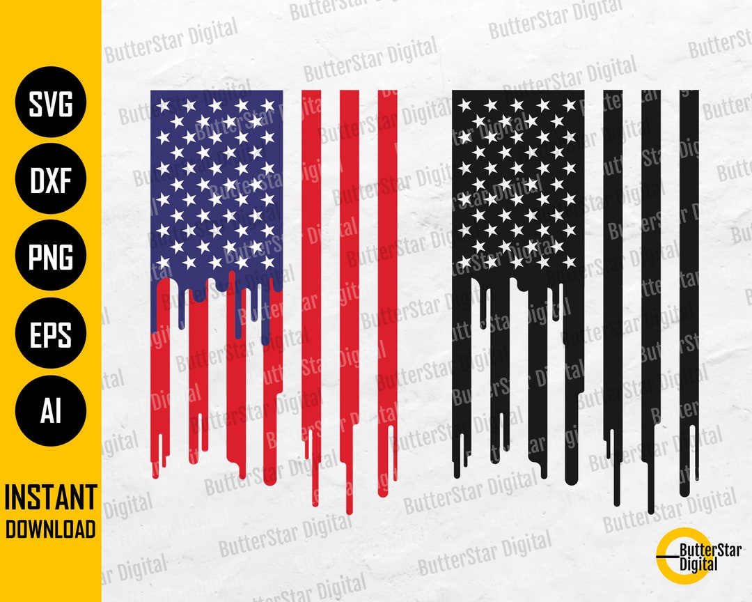Dripping American Flag SVG | America SVG | USA Decal T-shirt Sticker ...
