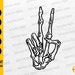 Skeleton Hand Peace Sign SVG | Bones Tattoo Decal T-shirt Sticker Art ...