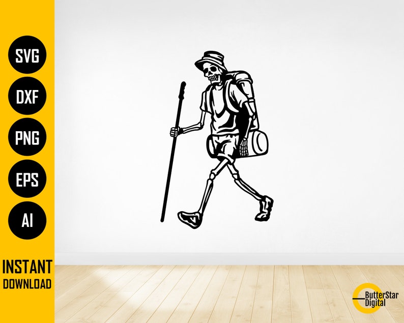 Skeleton Hiker SVG Hiking SVG Camping T-shirt Vinyl - Etsy