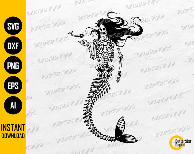 Mermaid Skeleton 3D Print - Etsy