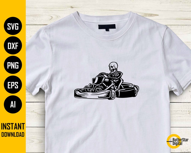 Skeleton Driving Go Kart SVG Motor Sports SVG Race Car - Etsy