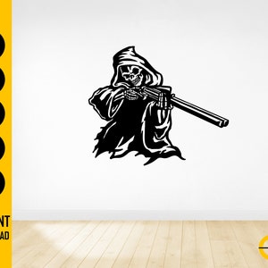 Grim Reaper Shotgun SVG Killer SVG Death SVG Horror T-shirt Decal ...