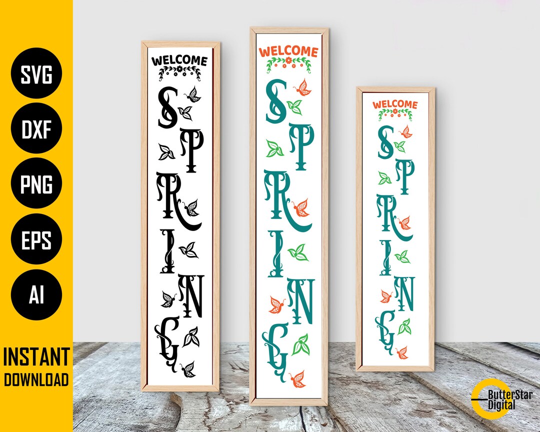 Spring Porch Sign SVG | Welcome Spring SVG | Floral Decor Decal ...