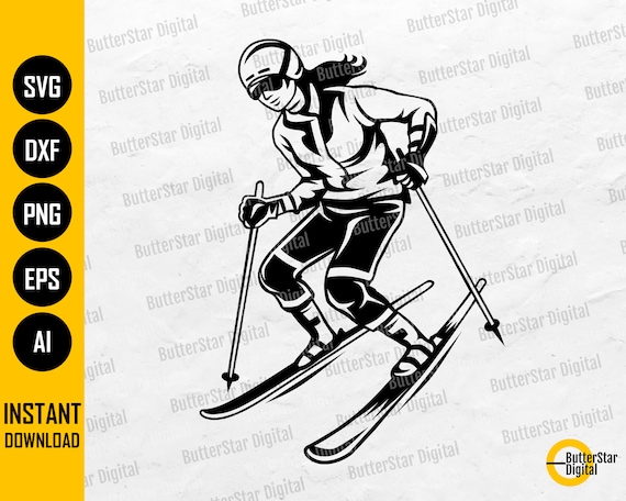 Girl Skiing Clip Art