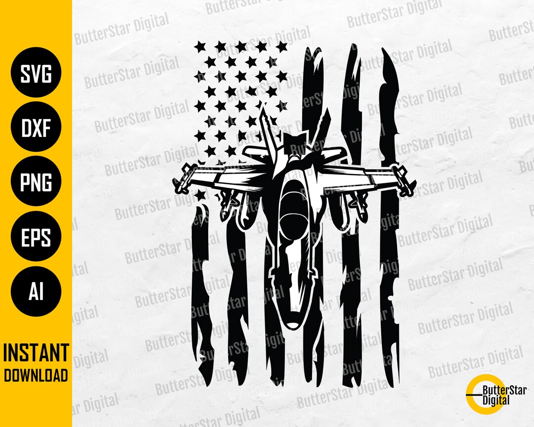 US Jet Fighter SVG | Air Force SVG | F18 War Plane Decals Graphics ...