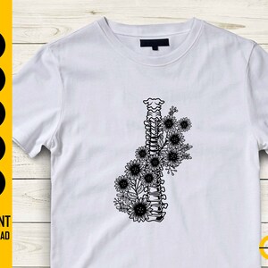 Sunflower Spine SVG | Backbone SVG | Gothic T-shirt Vinyl Stencil ...