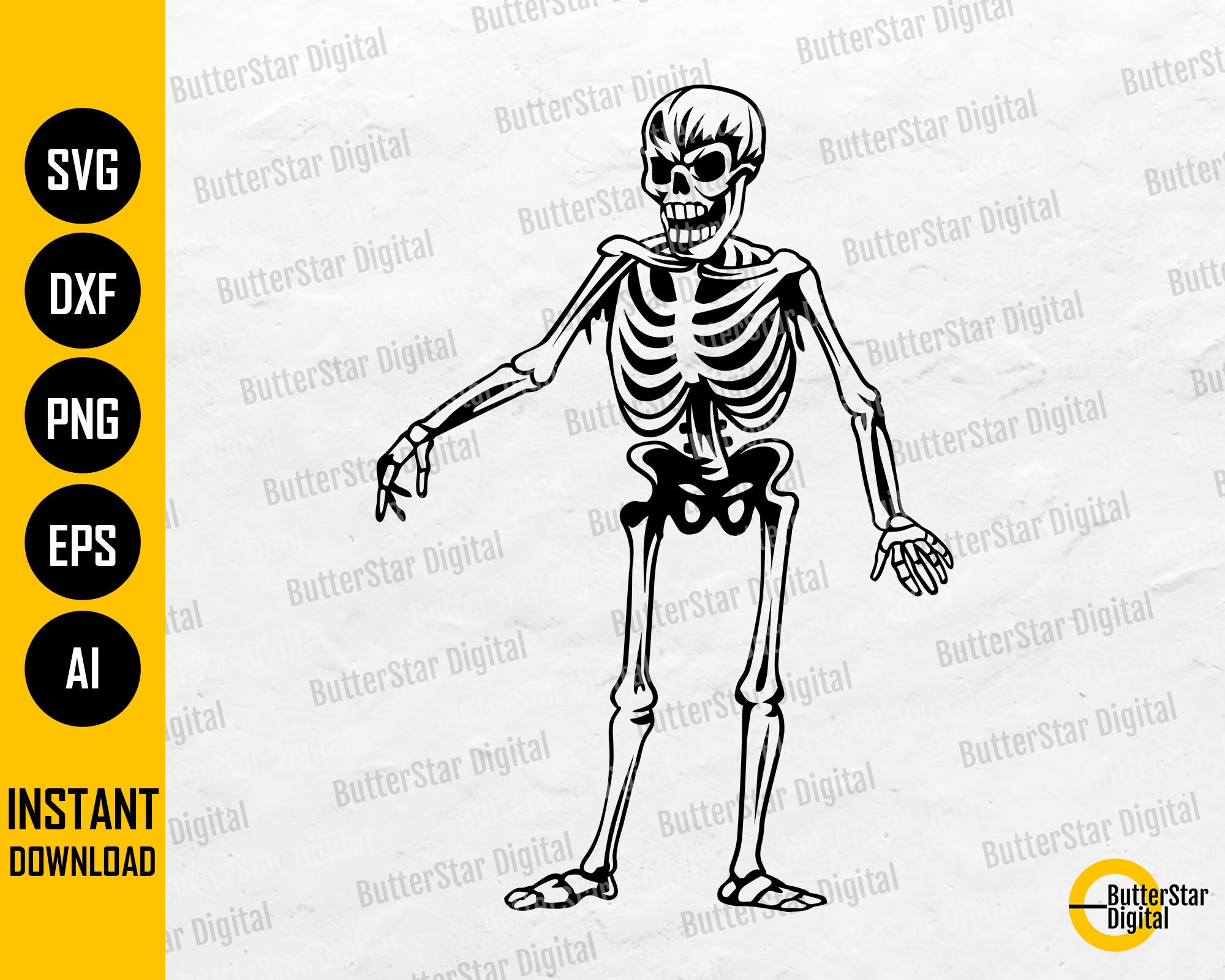 Standing Skeleton SVG Human Bones SVG Skeletal SVG - Etsy UK