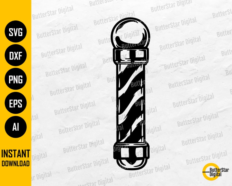 Barber Pole SVG Barbershop Vinyl Stencil Decals Graphics - Etsy