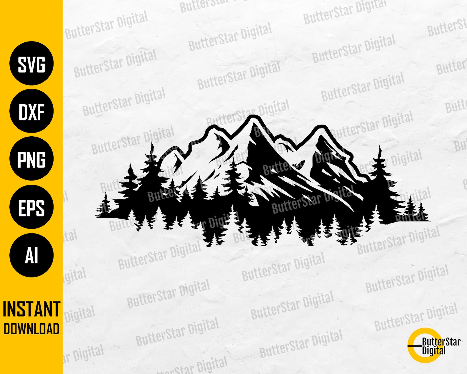 Mountain Scene SVG Pine Trees SVG Camping DIY T-shirt Sticker Decal ...