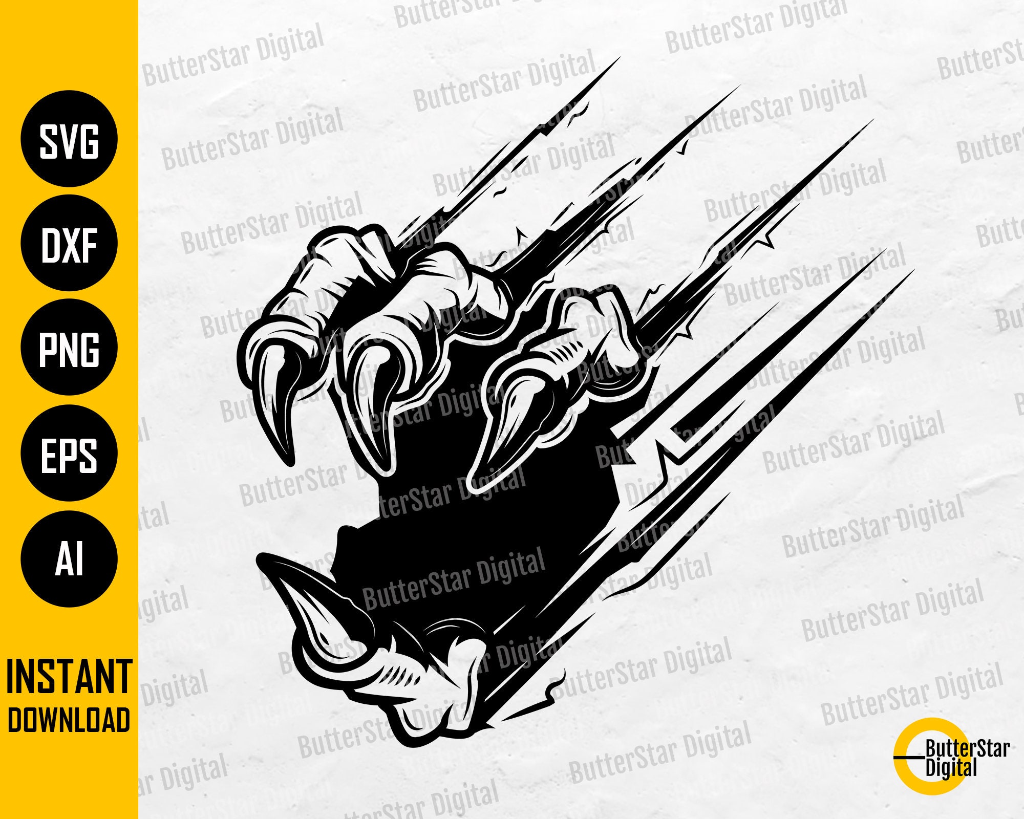 Dinosaur Claw Mark SVG Dino Scratch SVG Monster Claws SVG - Etsy UK