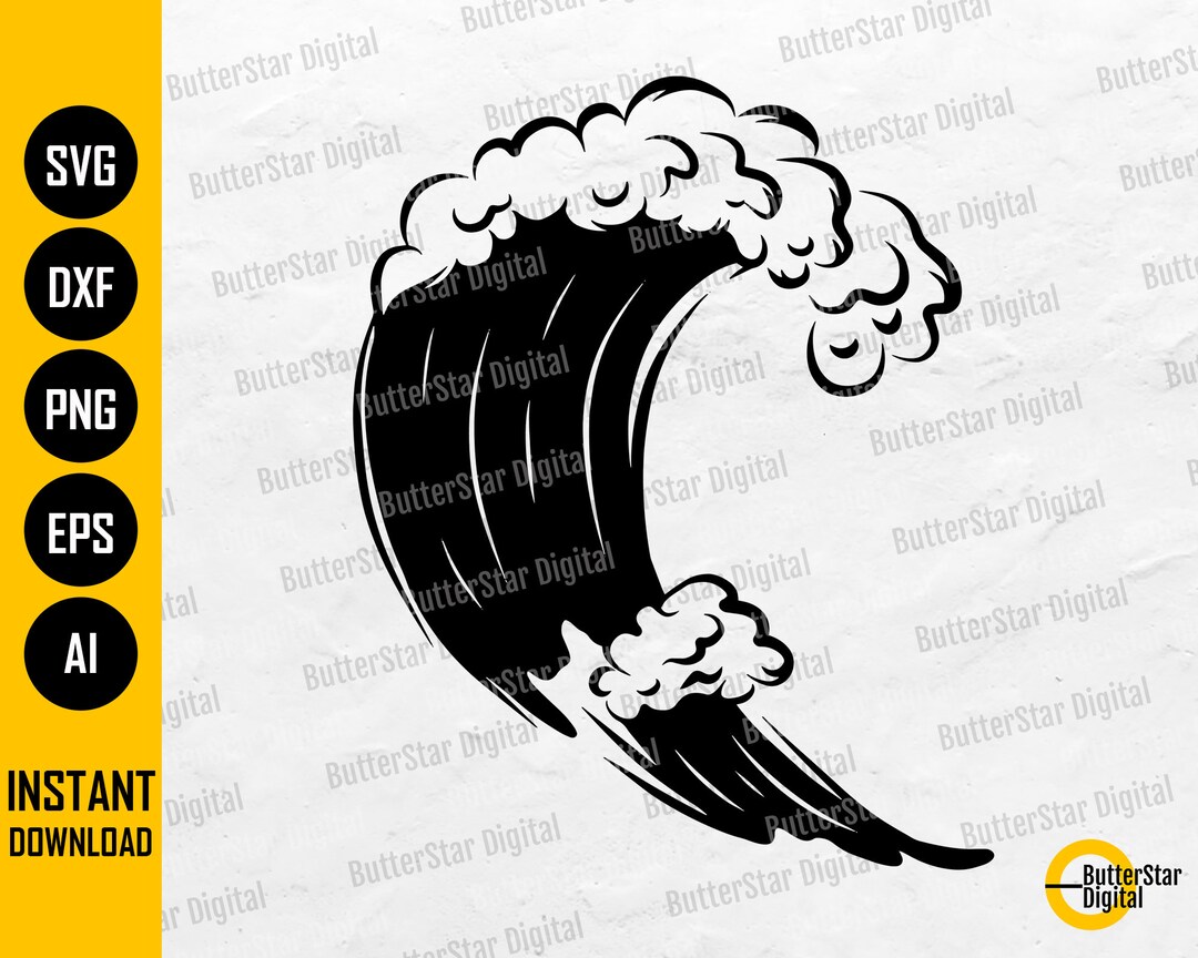 Ocean Wave SVG | Surfing SVG | Nautical SVG | Water Storm Hurricane ...