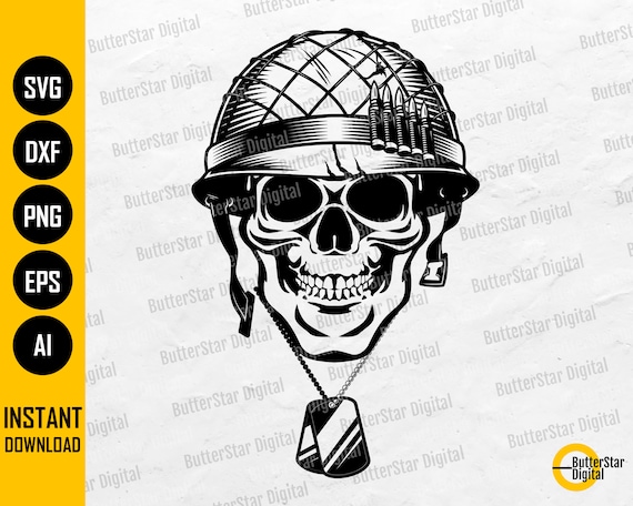 Soldier Skull SVG US Military Army War Veteran Hero | Etsy