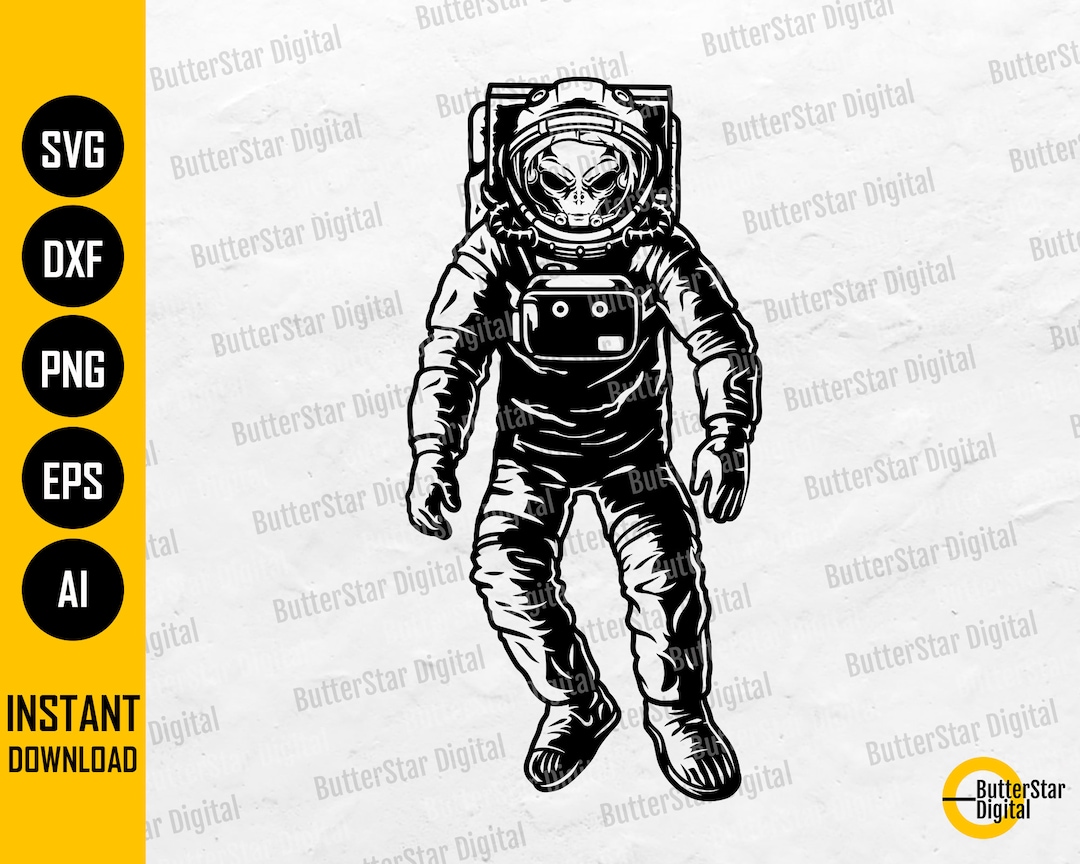 Astronaut Alien SVG | Astronomy SVG | Sci-fi T-shirt Decal Sticker ...