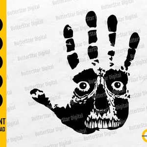 Skull Handprint SVG | Hand Print SVG | Horror T-shirt Decal Tattoo ...