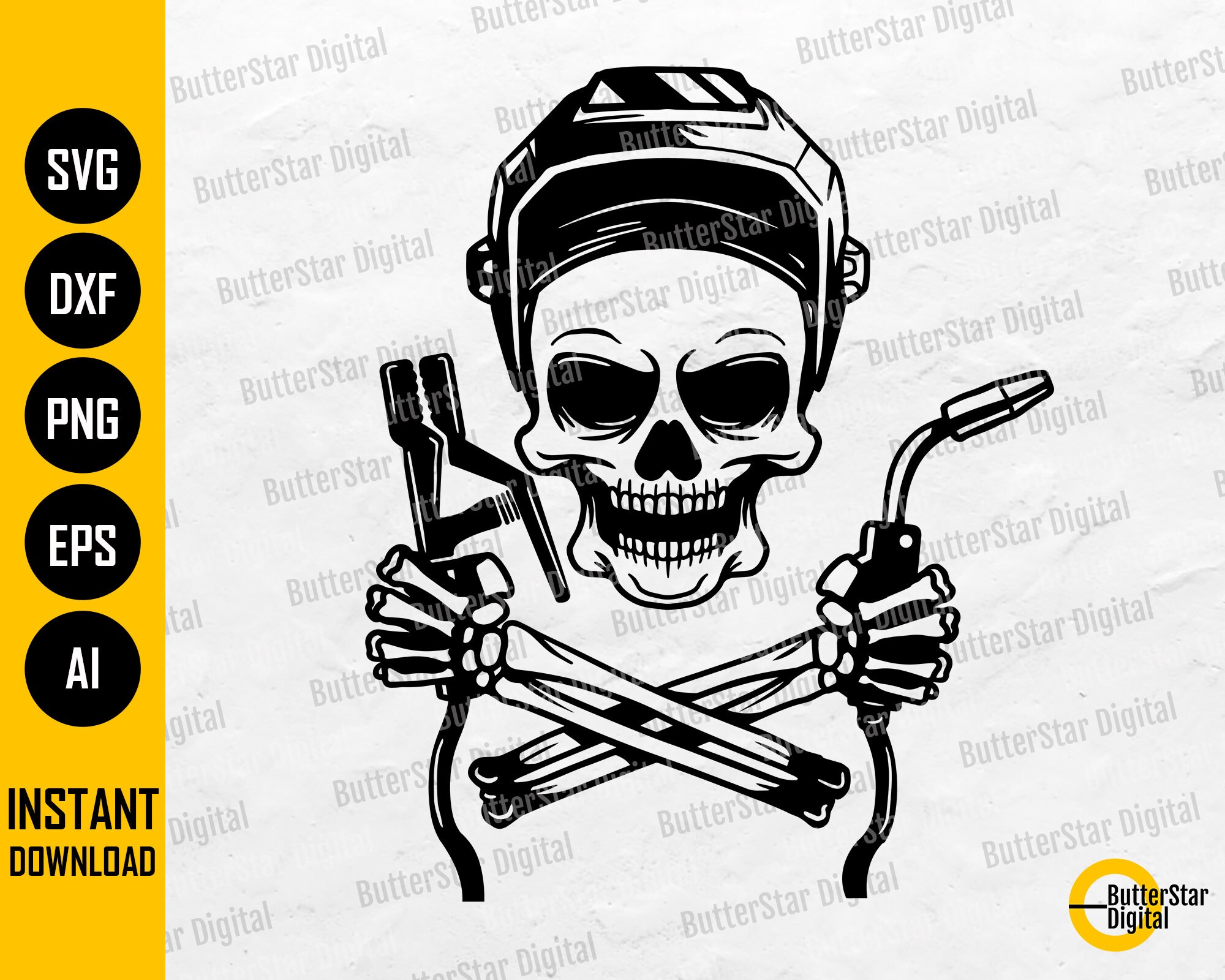 Welder Skull SVG Welding SVG Steel Metal Torch Fire Flames - Etsy UK