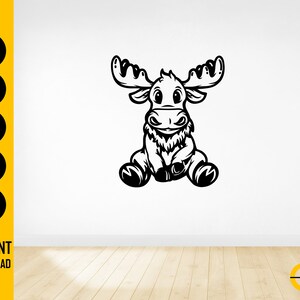 Cute Moose SVG | Forest SVG | Childrens Animal T-shirt Gift Graphics ...