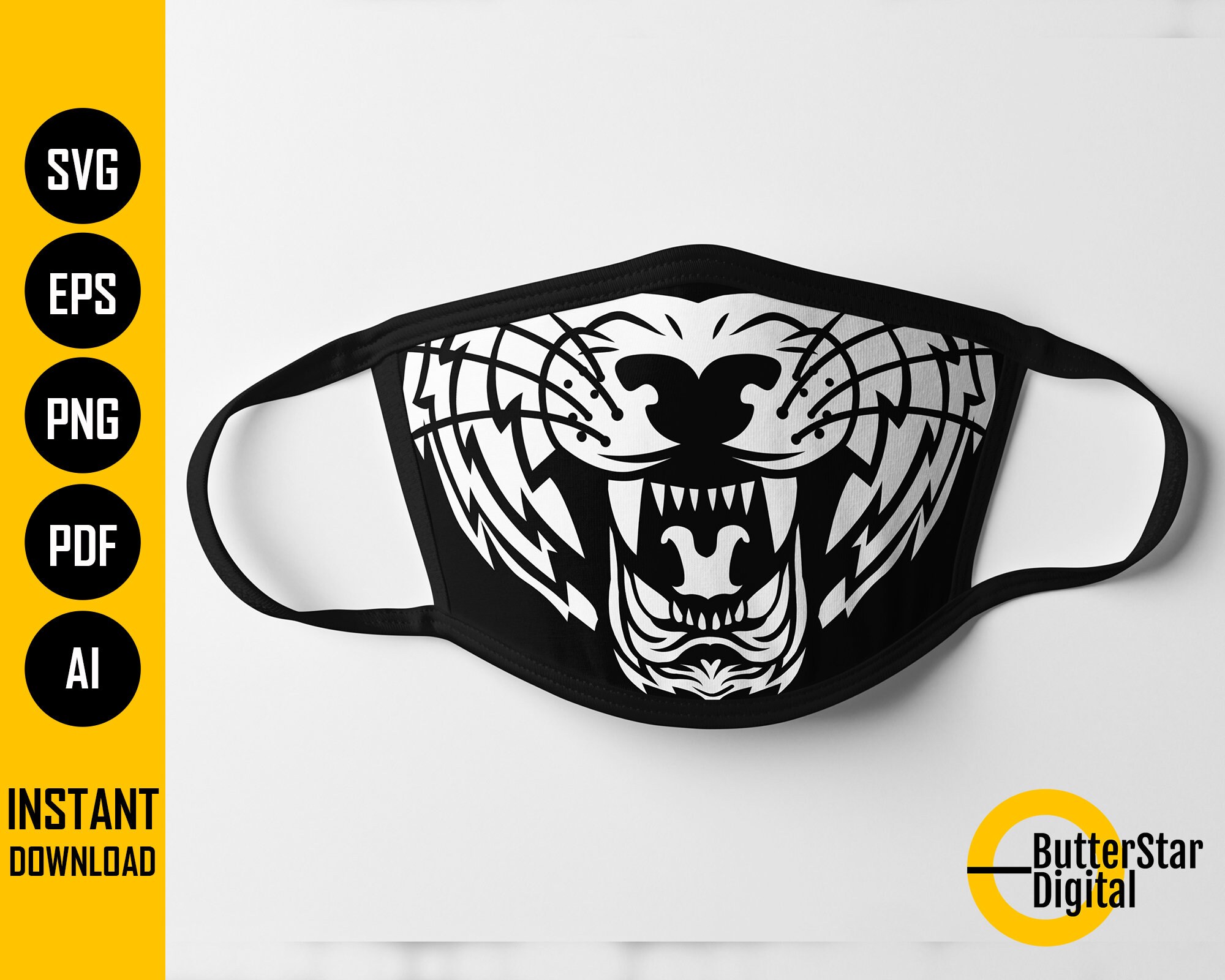 Fangs BUNDLE Face Mask SVG Scary Horrifying Teeth Facemask | Etsy