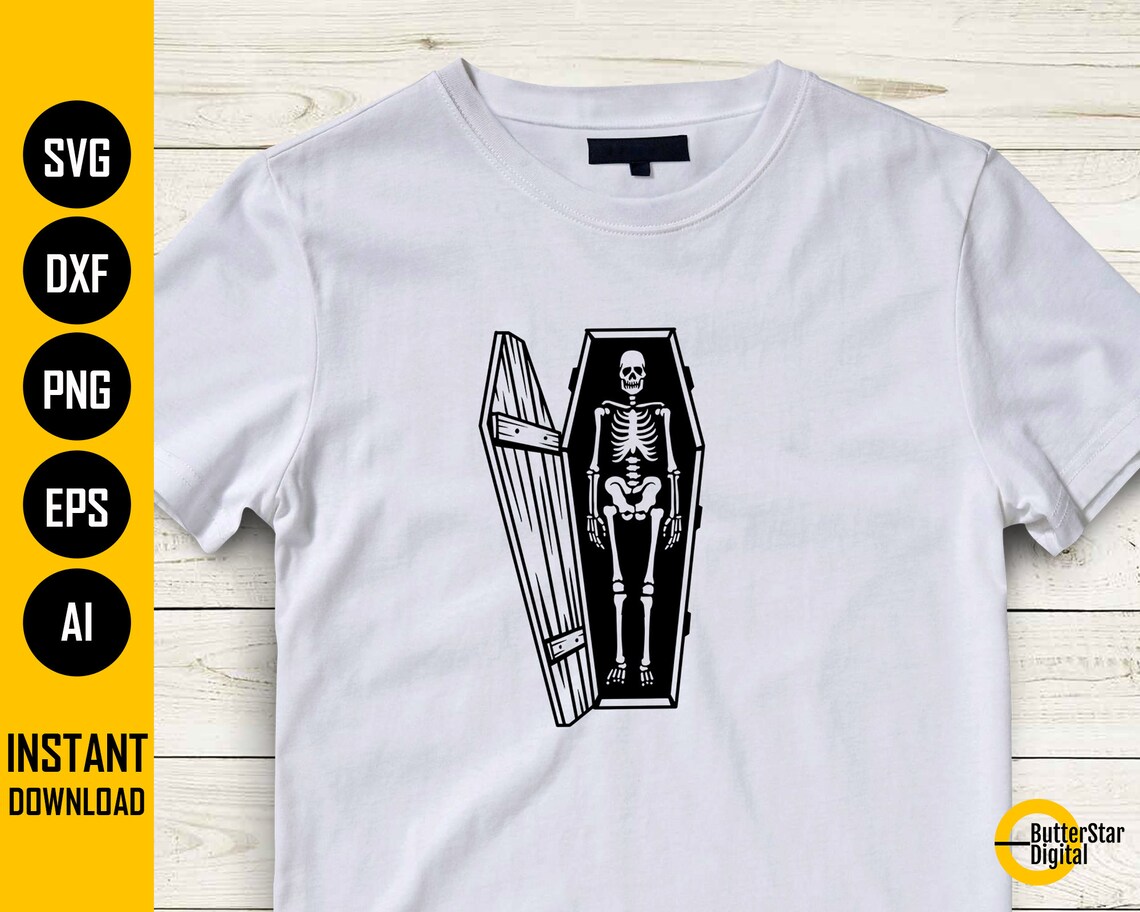 Skeleton in Casket SVG Dead Person SVG Death Grave Funeral - Etsy