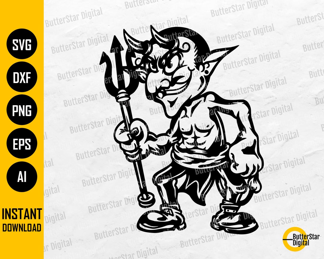 Little Devil SVG | Demon With Pitchfork SVG | Satan Satanic Deity God ...
