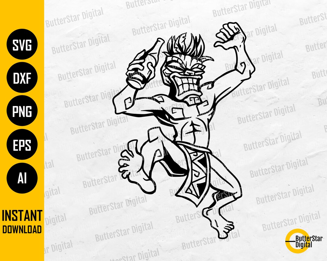 Dancing Tiki Man SVG | Tiki SVG | Party SVG | Fun Hawaiian Tribal Tribe ...
