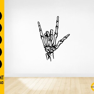 Skeleton Hand ILY Sign SVG | Bones Tattoo Decals T-shirt Sticker Art ...