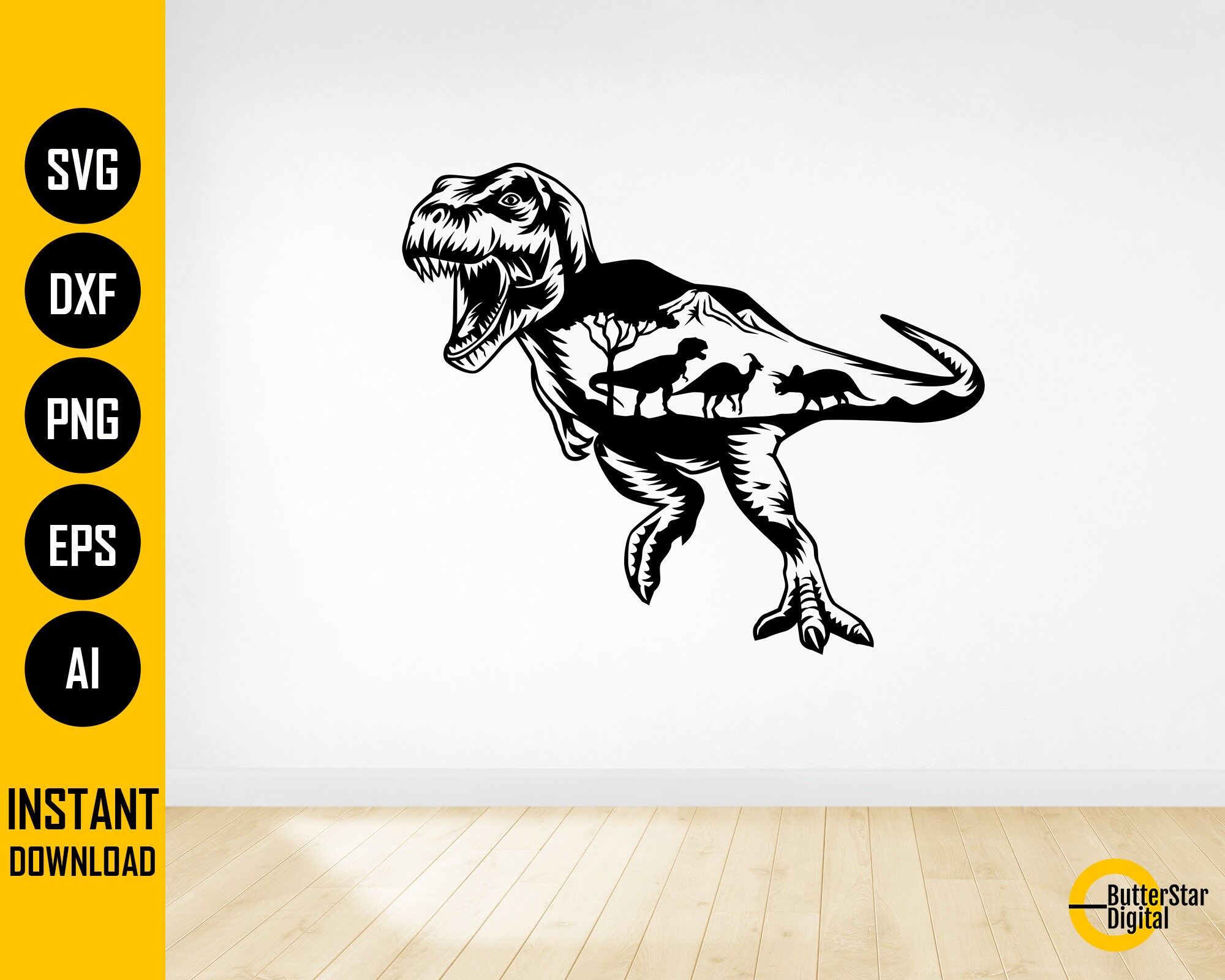 T-rex Dinosaur Scene SVG | Tyrannosaurus Rex SVG | Fun Dino T-shirt ...