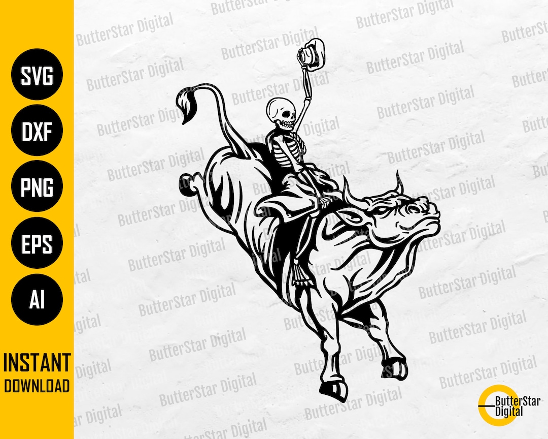 Skeleton Rodeo SVG | Bull Riding SVG | Cowboy SVG | Ranch Western ...