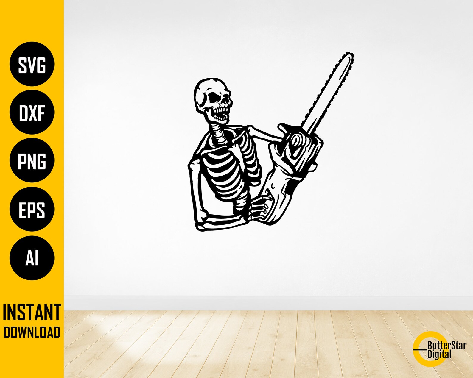 Skeleton With Chainsaw SVG Logger SVG Lumberjack SVG - Etsy