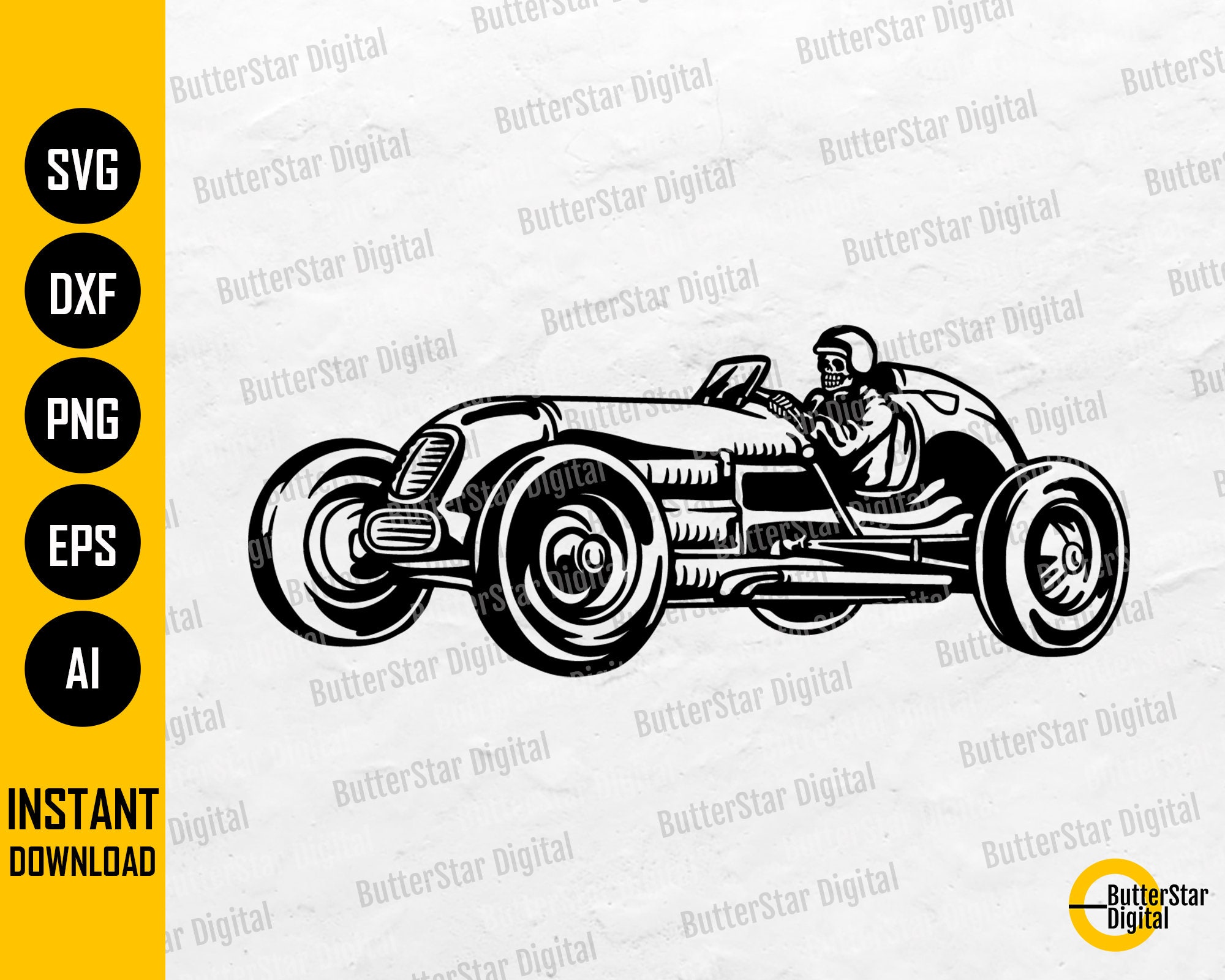 Vintage Race Car Vector
