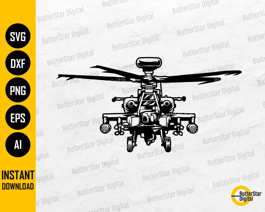 Combat Helicopter SVG | Military T-shirt Vinyl Stencil Graphics ...