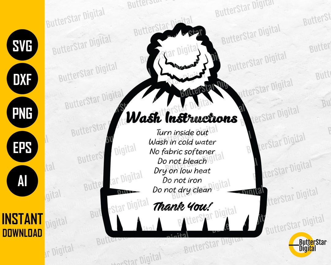 Beanie Care Card SVG | Printable Clothes Washing Instructions | Cricut ...