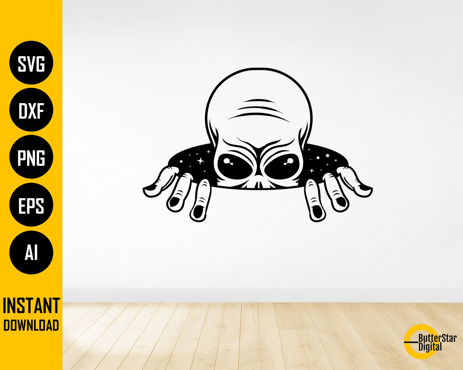 Peeking Alien SVG UFO Space Extraterrestrial Monster - Etsy