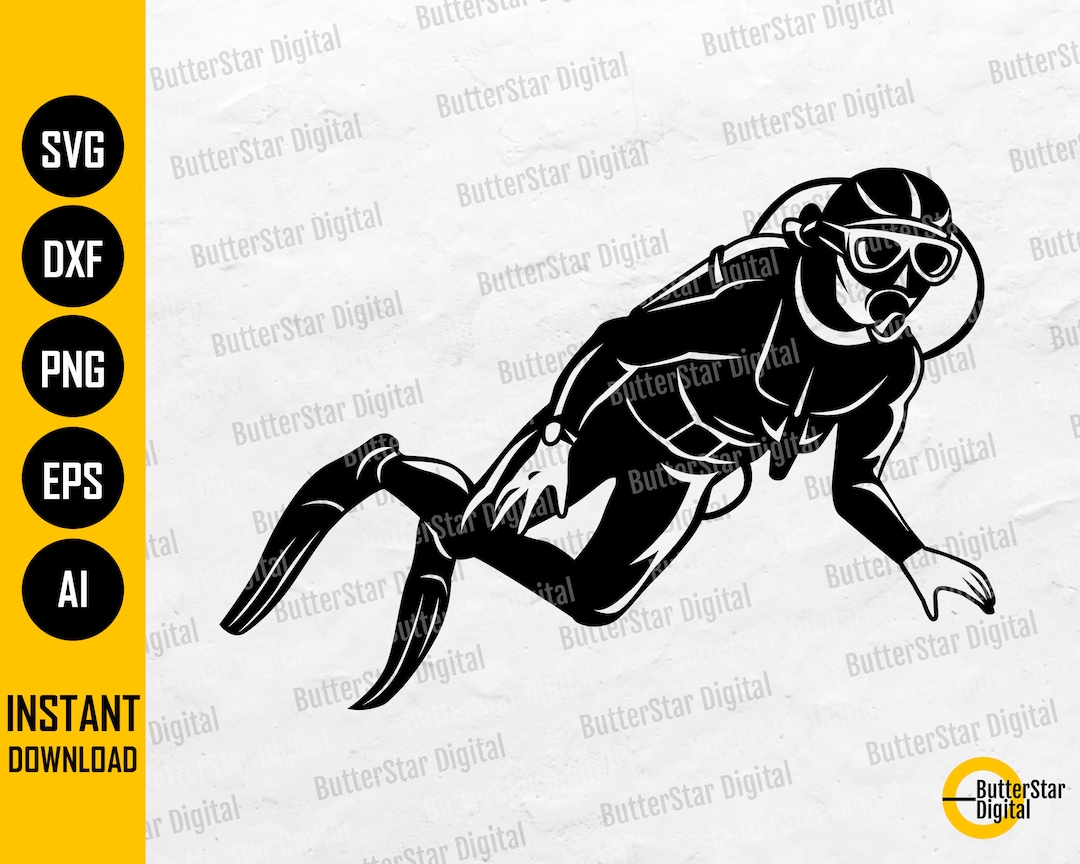 Scuba Diver SVG | Diving Equipment SVG | Dive Stencil Vinyl Image ...