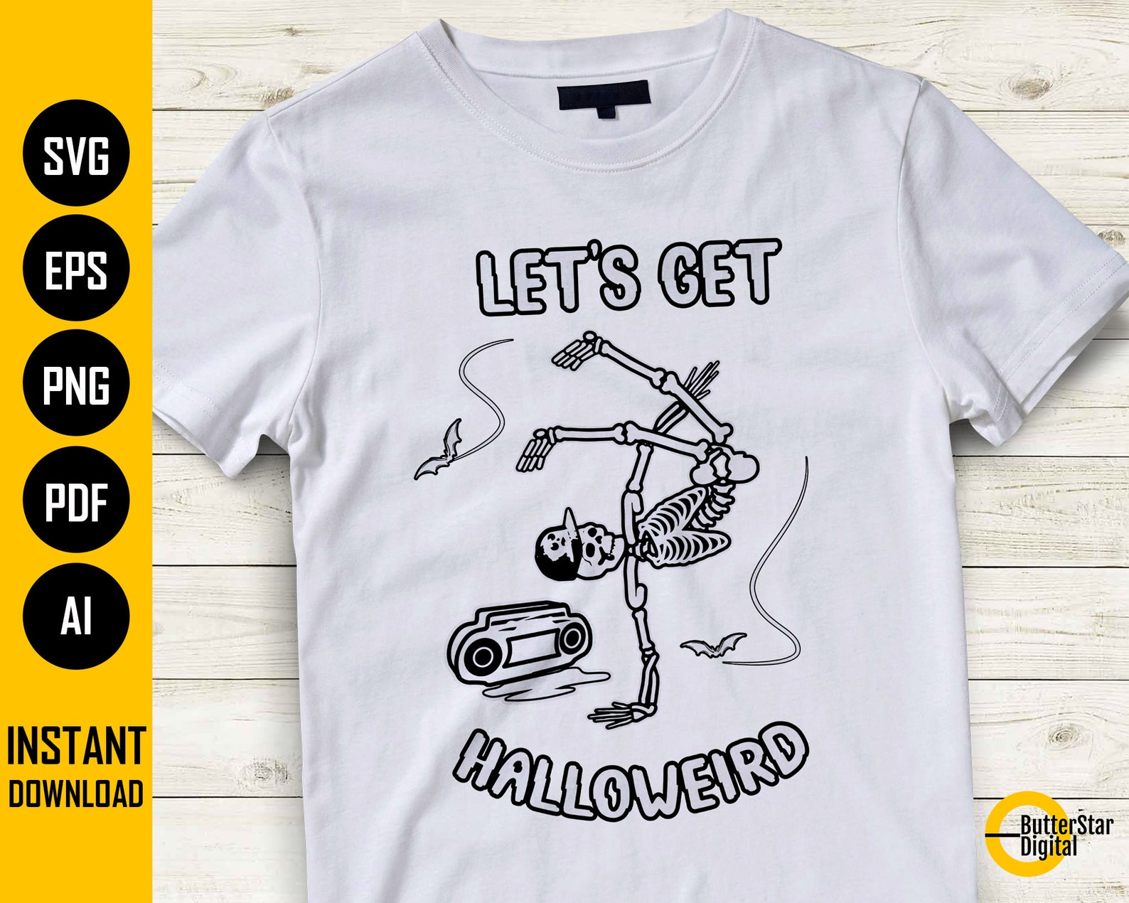 Let's Get Halloweird SVG Weird Dancing Skeleton Funny - Etsy