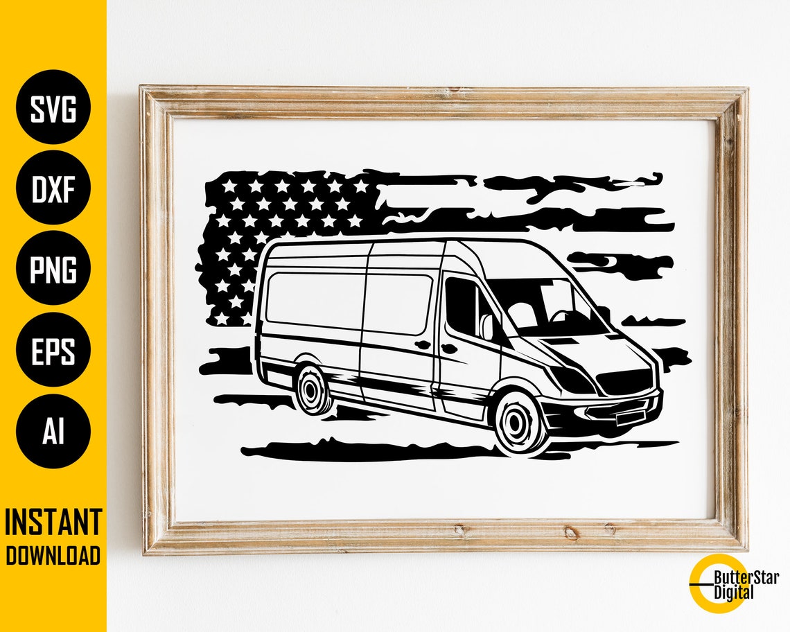 US Cargo Delivery Van SVG American Vehicle SVG Usa - Etsy