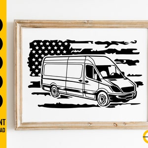 US Cargo Delivery Van SVG | American Vehicle SVG | Usa Shipping Decal ...