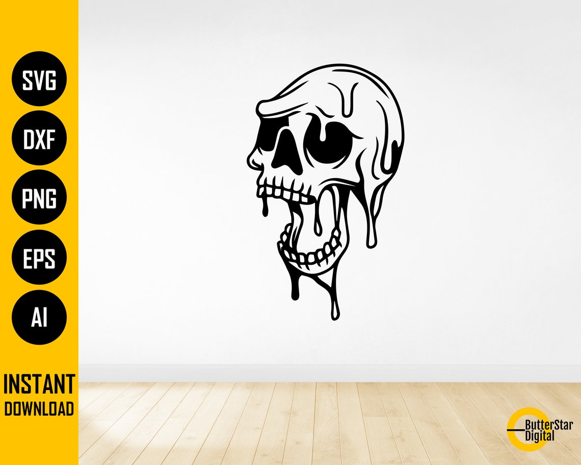 Dripping Skull SVG | Skeleton SVG | Gothic Decal T-shirt Sticker ...