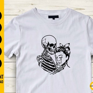 Skeleton Comforting Crying Girl SVG | Sad Woman SVG | Depressed Hurt ...