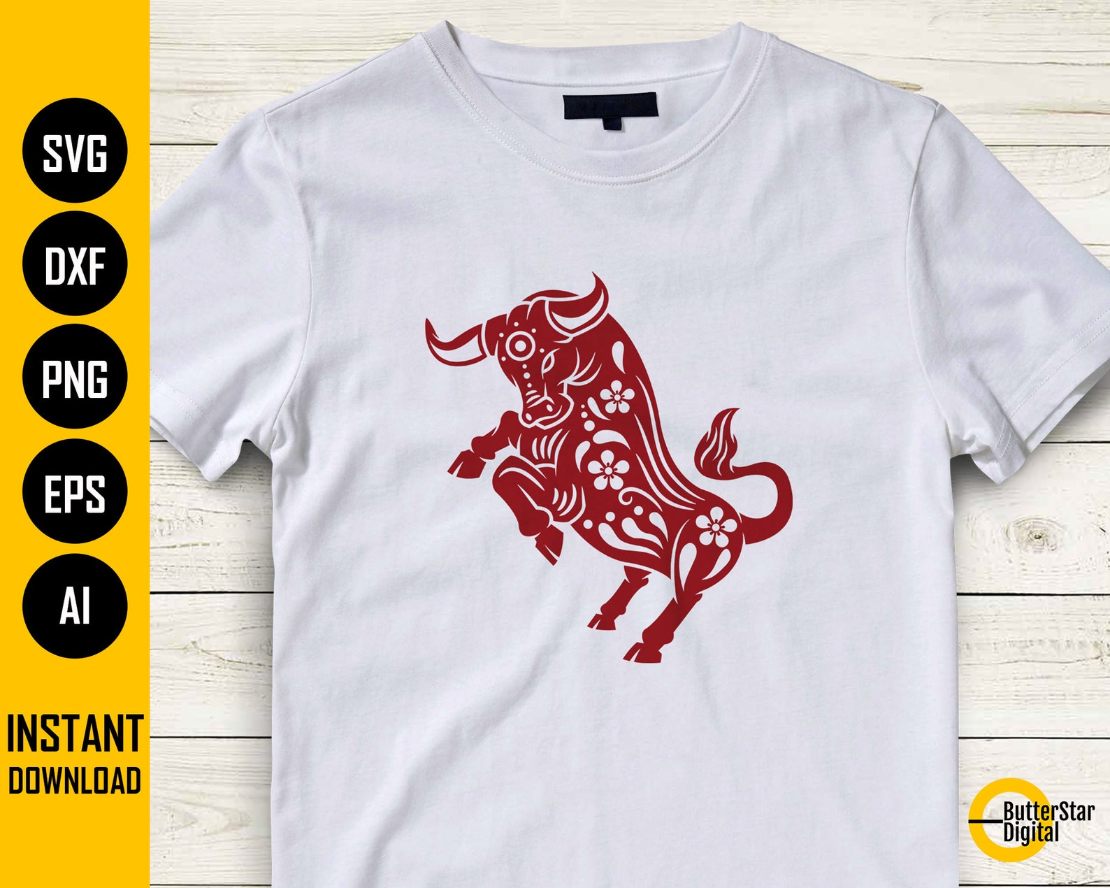 Metal Ox SVG Year of the Ox Card Shirt Sign Decor Decal - Etsy