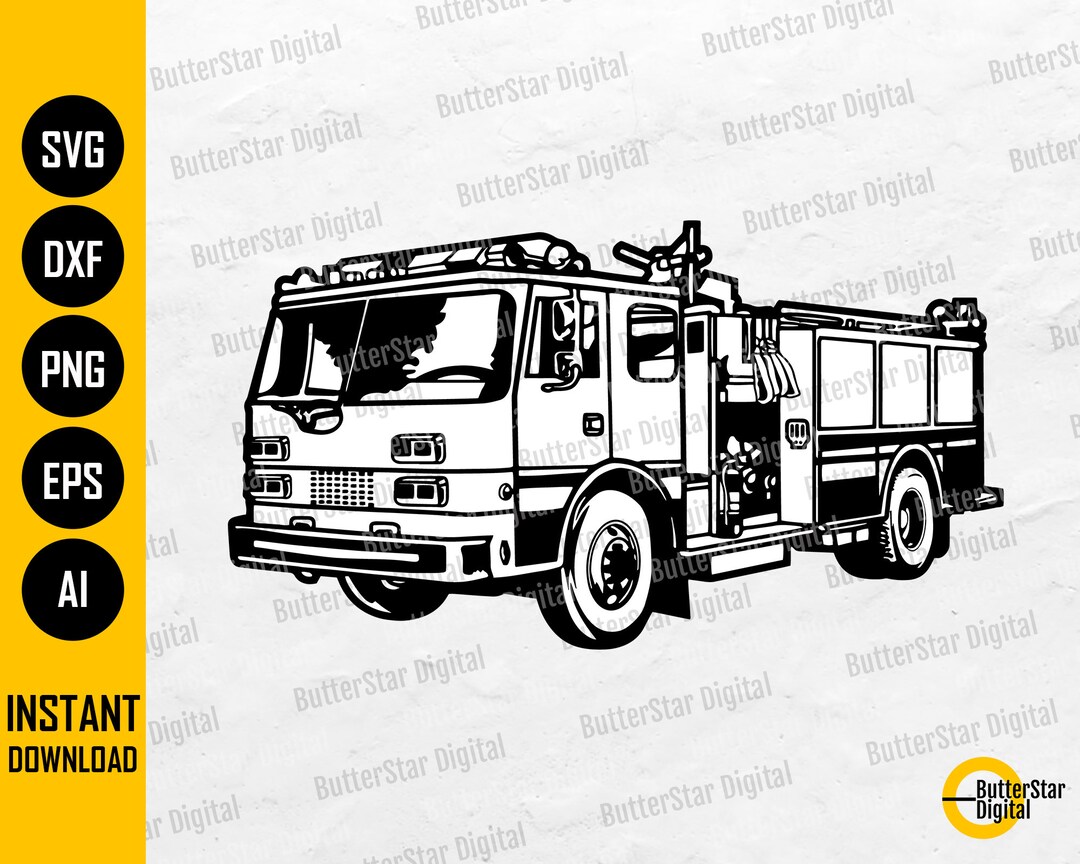 Fire Truck SVG | Fire Engine SVG | Firefighter Decal Graphics Sticker ...