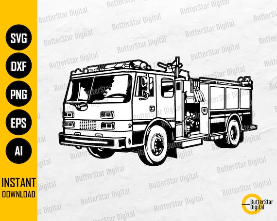 Papercraft Scrapbooking Dxf Cricut Firetruck Svg Vector Clipart Cut ...