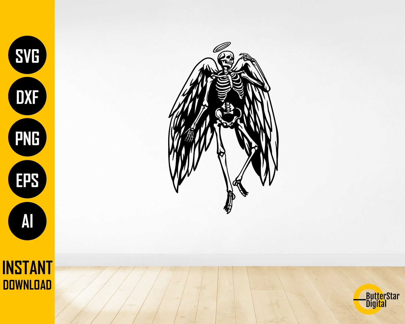 Angel Skeleton SVG | Heaven SVG | Graveyard Loved One Grave Soul Ghost ...