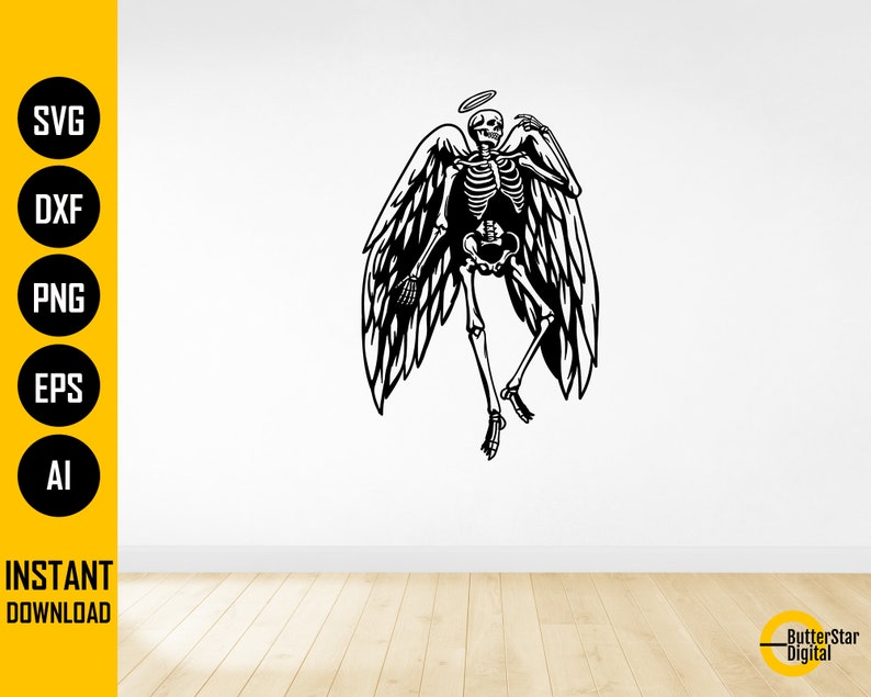 Angel Skeleton SVG | Heaven SVG | Graveyard Loved One Grave Soul Ghost ...